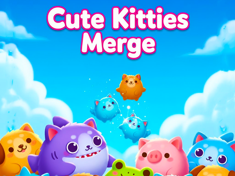 Cute Kitties Merge 🕹️ Pelaa verkossa SGameS:ssä