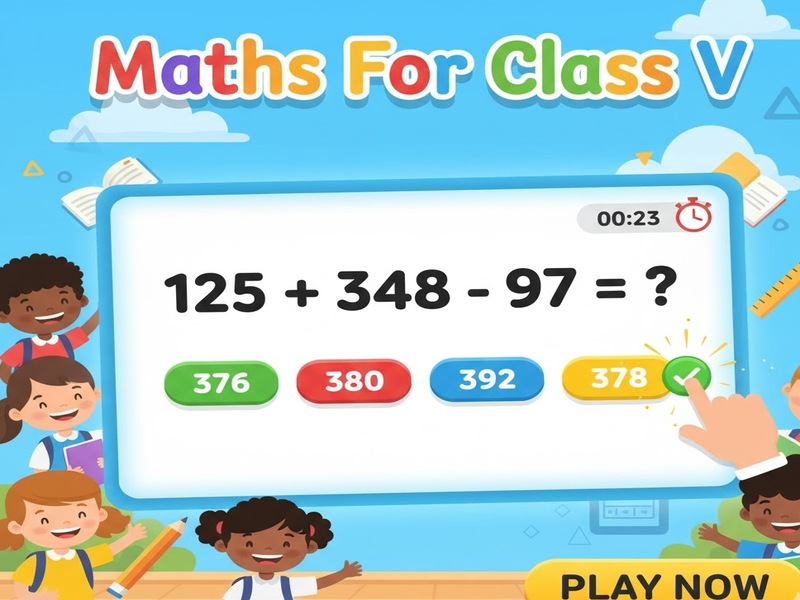 Maths For Class V 🕹️ Pelaa verkossa SGameS:ssä